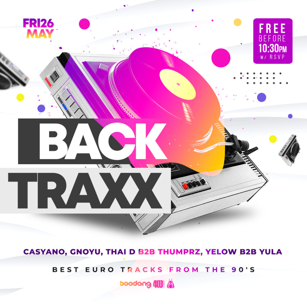 Backtraxx- 90's Dance music- Calgary - Boodang
